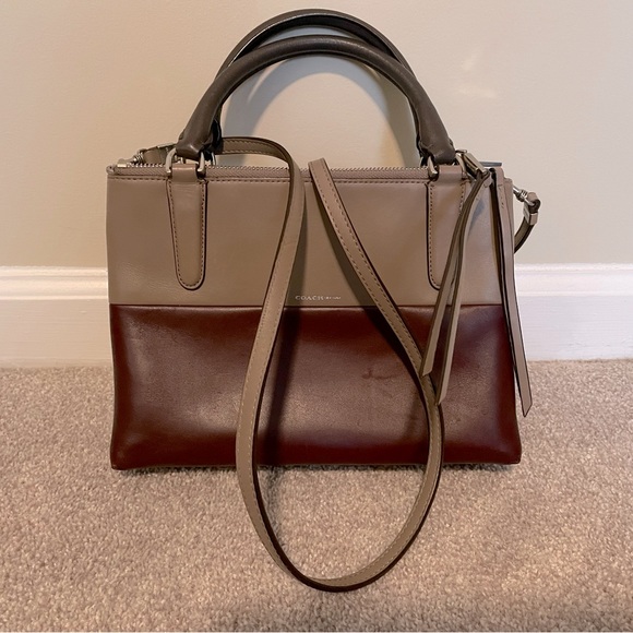 Coach | Bags | Coach Mini Colorblock Borough Bag O Blood Olive Gray ...